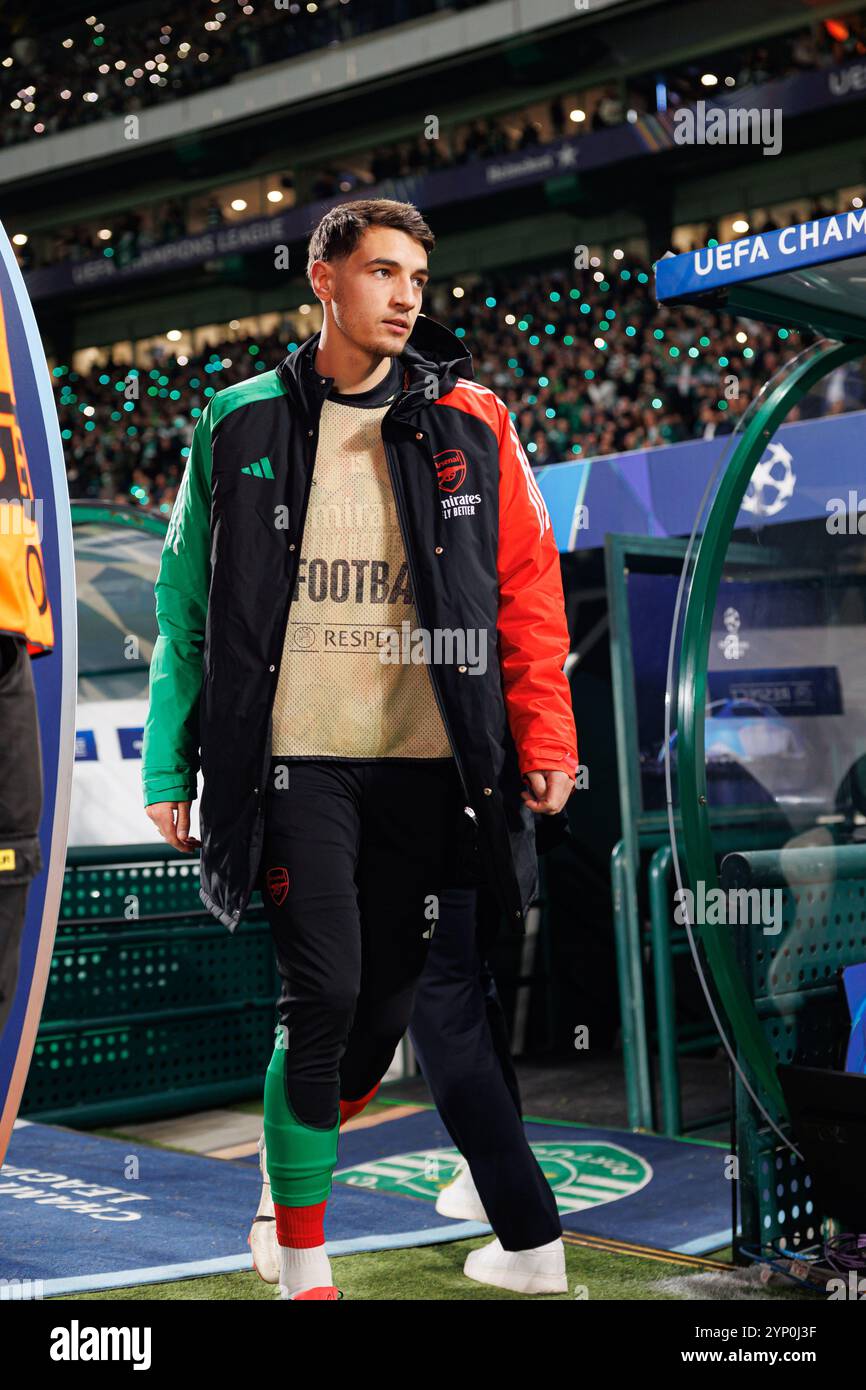 Jakub Kiwior (Arsenal FC) seen in action during UEFA Champions League ...