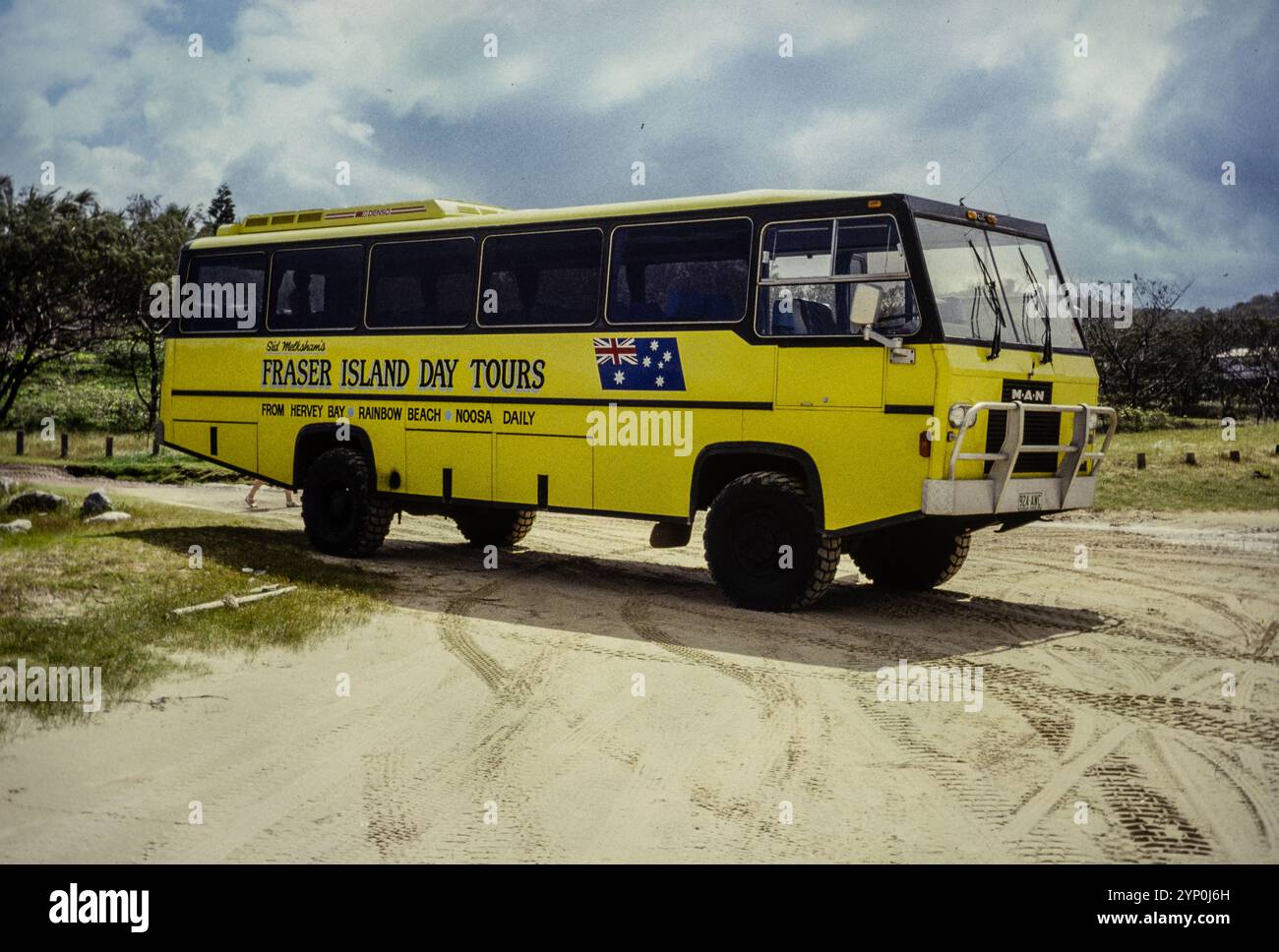 Vintage photo of tour bus Stock Photo - Alamy