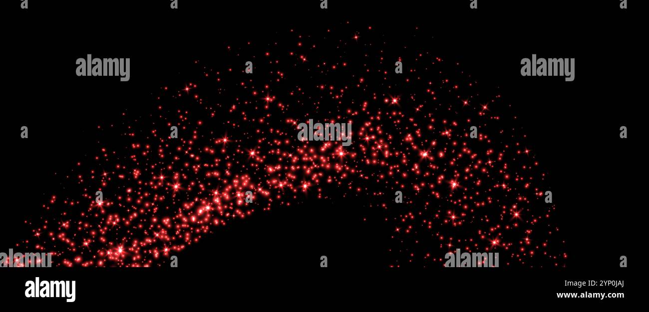 Red stars and sparkles, magic star dust background, light effect with ...