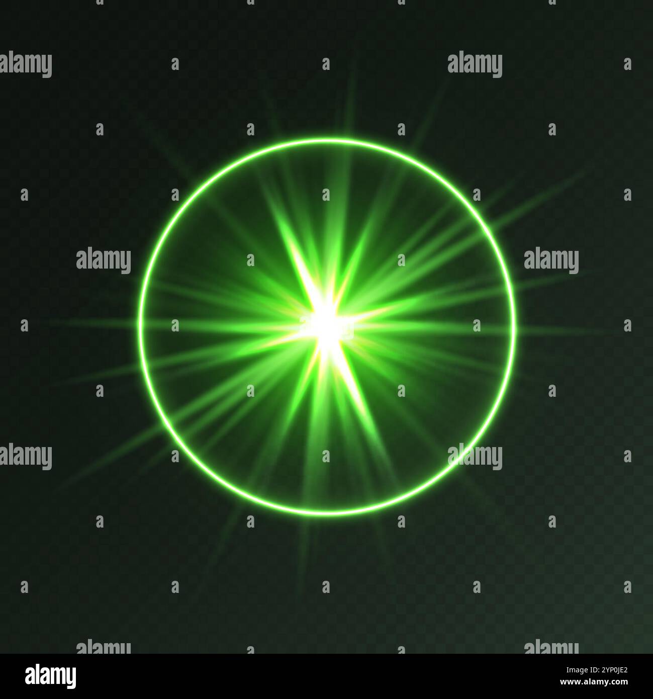 Green light flare, glowing shiny sparkle, lens flare effect, bright ...