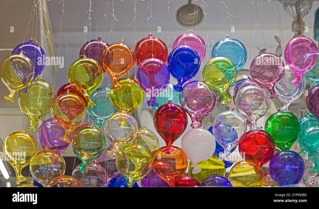 Colorful glass balloons outside on a street in Venice Stock Photo - Alamy