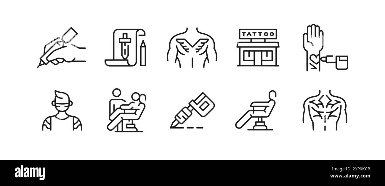 Tattoo icons set Stock Vector Image & Art - Alamy