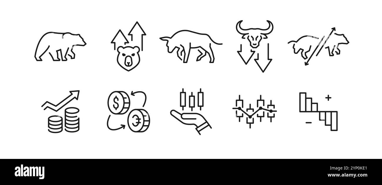 Stock market icons set Stock Vector Image & Art - Alamy