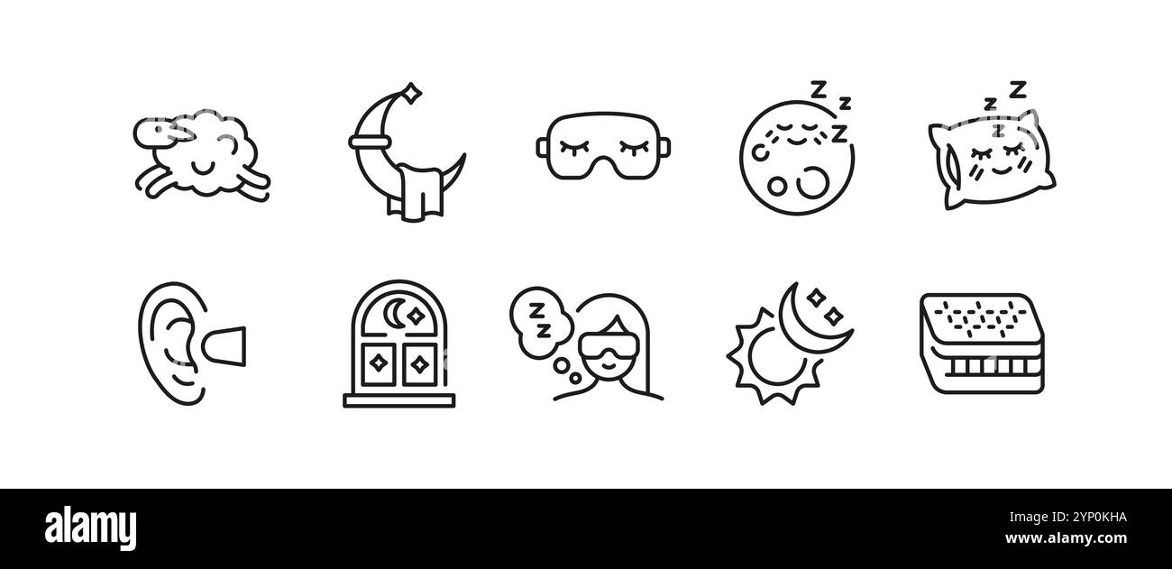 Sleeping mask icons Stock Vector Images - Alamy