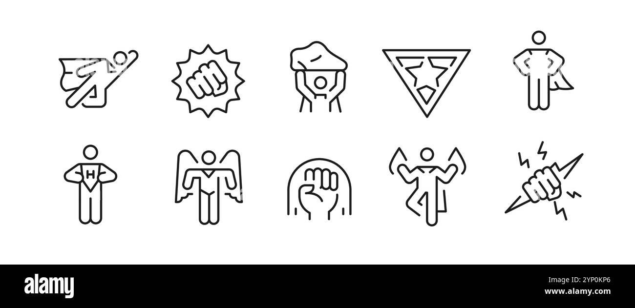 Superhero Icons Set Stock Vector Image & Art - Alamy