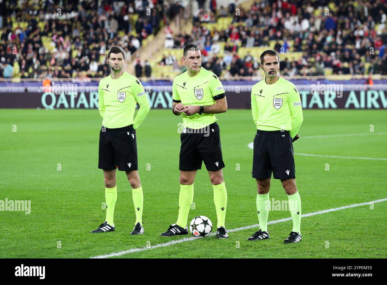 Refereee Rade Obrenovic (SLO) with his assistants during Monaco vs ...