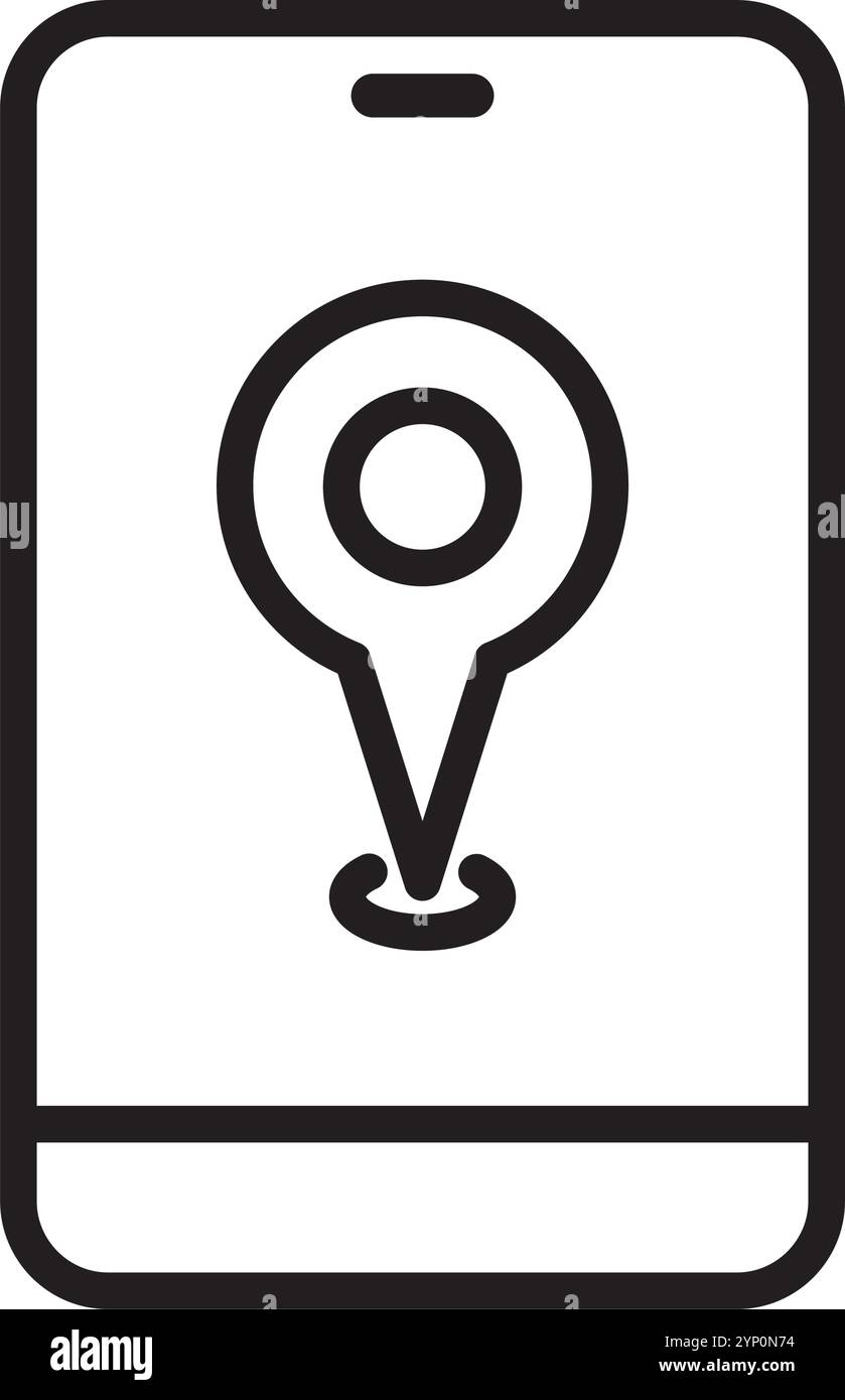 Phone navigator map smartphone Black and White Stock Photos & Images ...