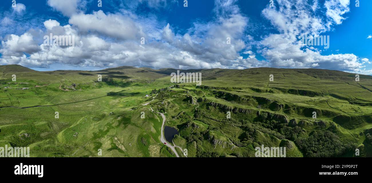 Aerial view of the rocks of Faerie Castle (Castle Ewen) at the Fairy ...