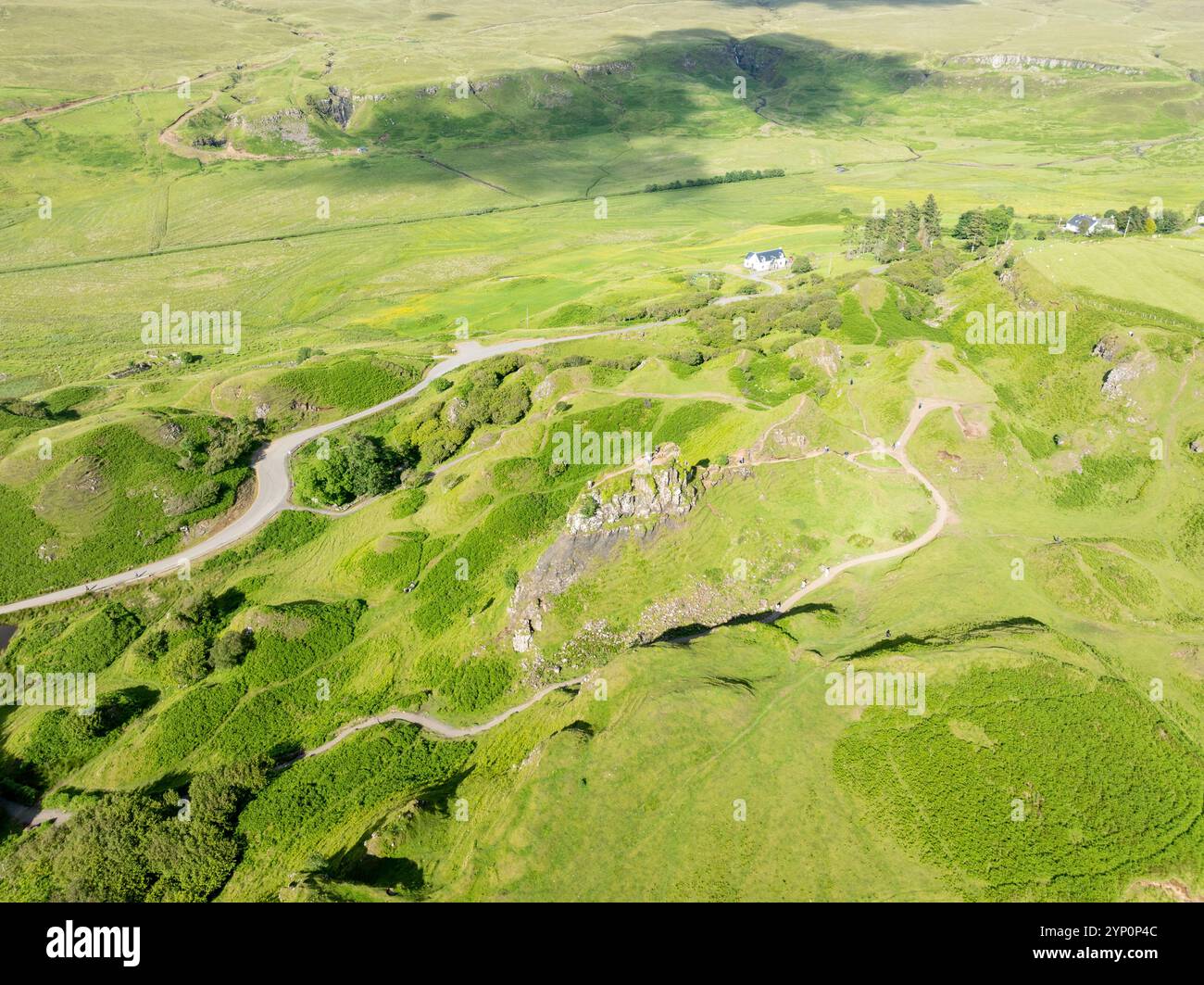Aerial view of the rocks of Faerie Castle (Castle Ewen) at the Fairy ...