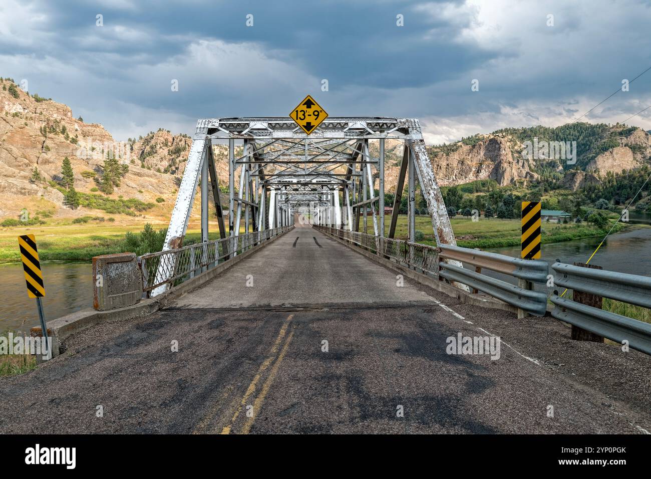 The Hardy Bridge crosses the Missouri River near Craig in Montana, USA ...
