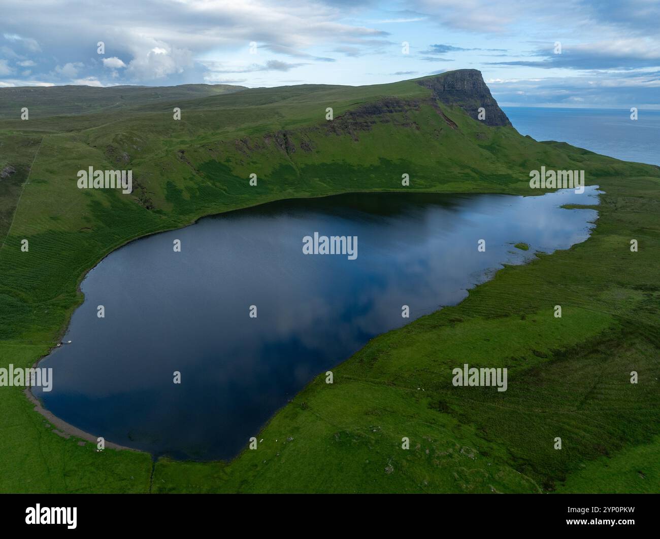 Aerial view of Loch Mor in the Isle of Skye, Scotland, UK Stock Photo ...