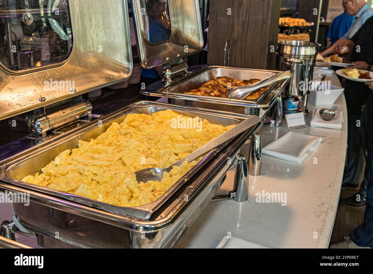 Scrambled aggs in breakfast hotel buffet, Pennsylvania, USA Stock Photo ...