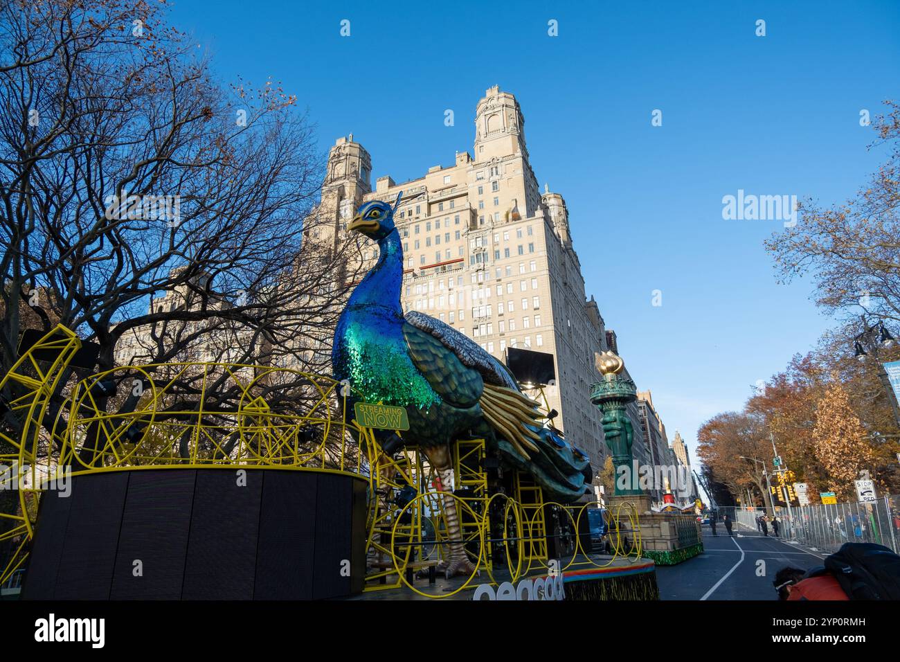 USA. 27th Nov, 2024. The Peacock float. Balloons and floats are ...