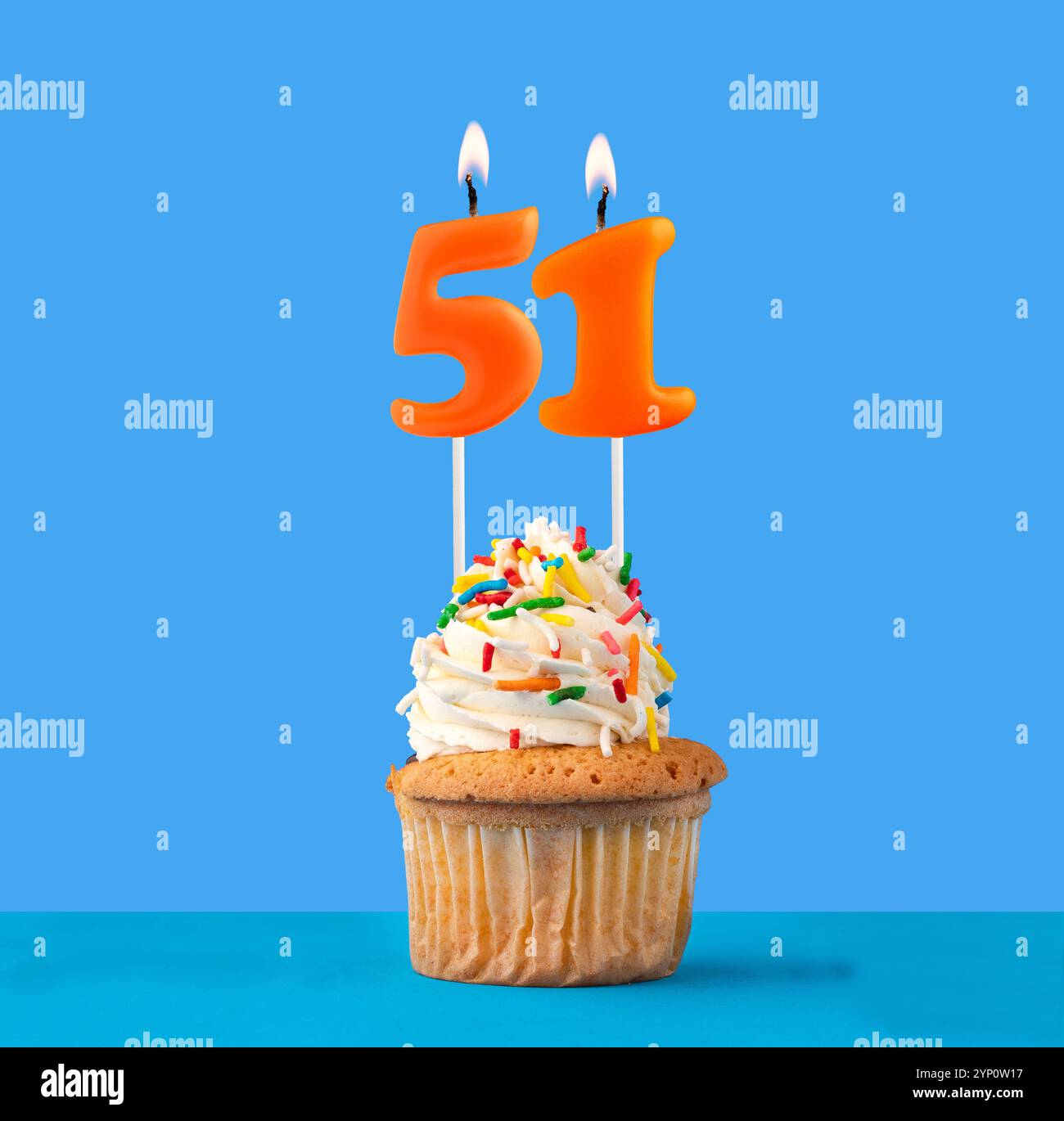 Birthday candle number 51 flame hi-res stock photography and images - Alamy