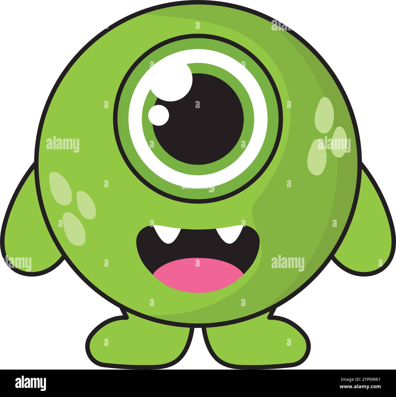 cute green monster creature Stock Vector Image & Art - Alamy