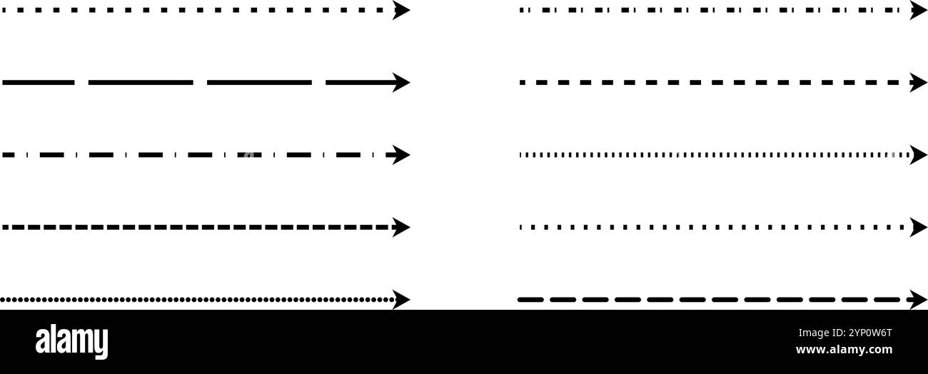 Black straight thin arrow set. Long thin arrows collection. Doodle ...