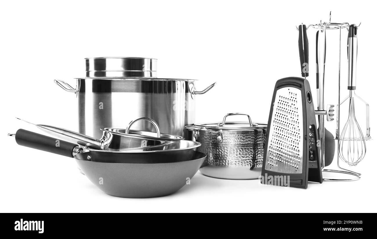 Set of different cooking utensils isolated on white Stock Photo - Alamy