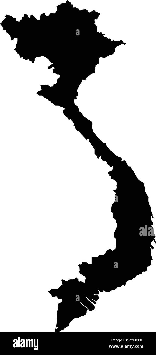 Vietnam simple map outline Cut Out Stock Images & Pictures - Alamy
