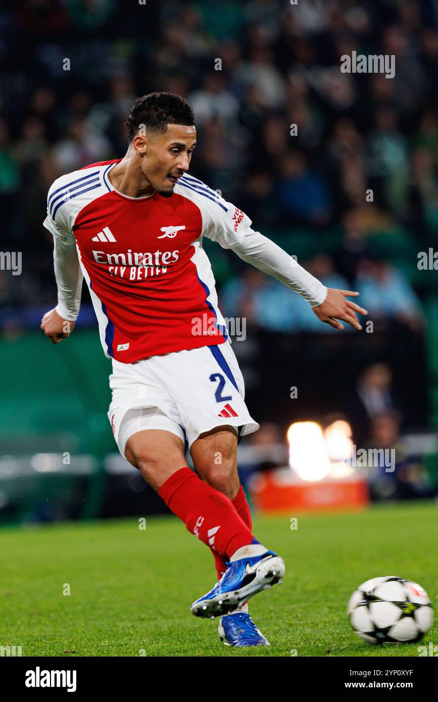 William Saliba seen during UEFA Champions League game between teams of ...