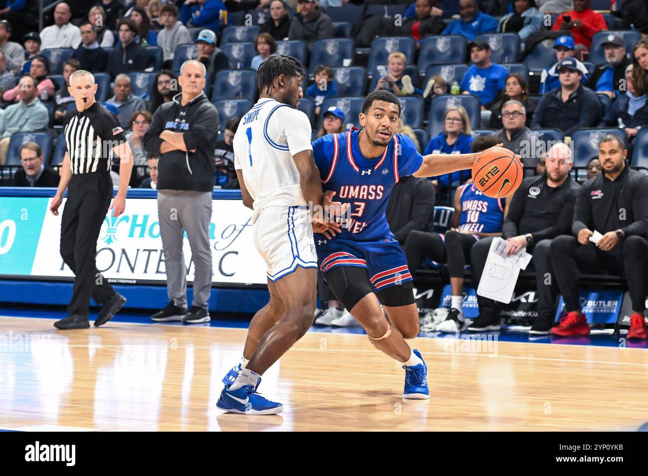 NOVEMBER 27, 2024: UMass Lowell River Hawks guard Quinton Mincey (3 ...