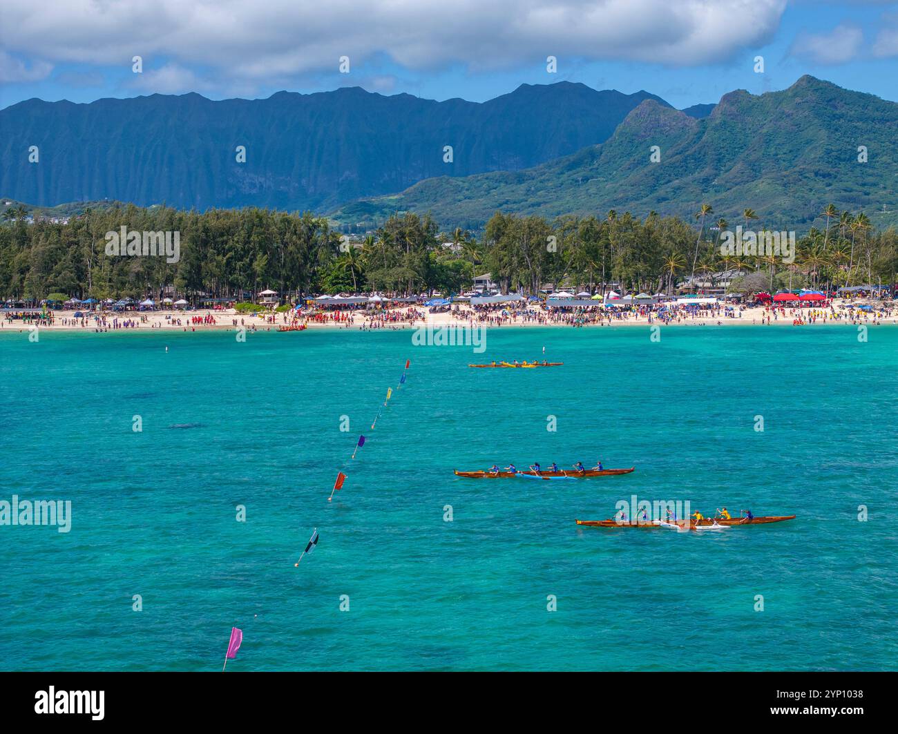 Ourrigger Canoe Race, Kailua Bay, Kailua, Oahu, Hawaii Stock Photo - Alamy