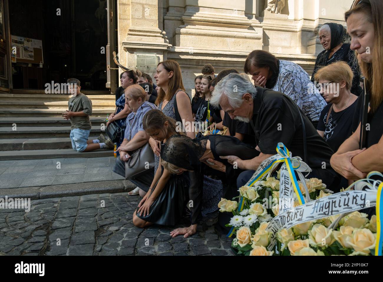 03.09.2024, Ukraine, Lviv oblast, Lviv - Ukraine war: Funeral ceremony ...