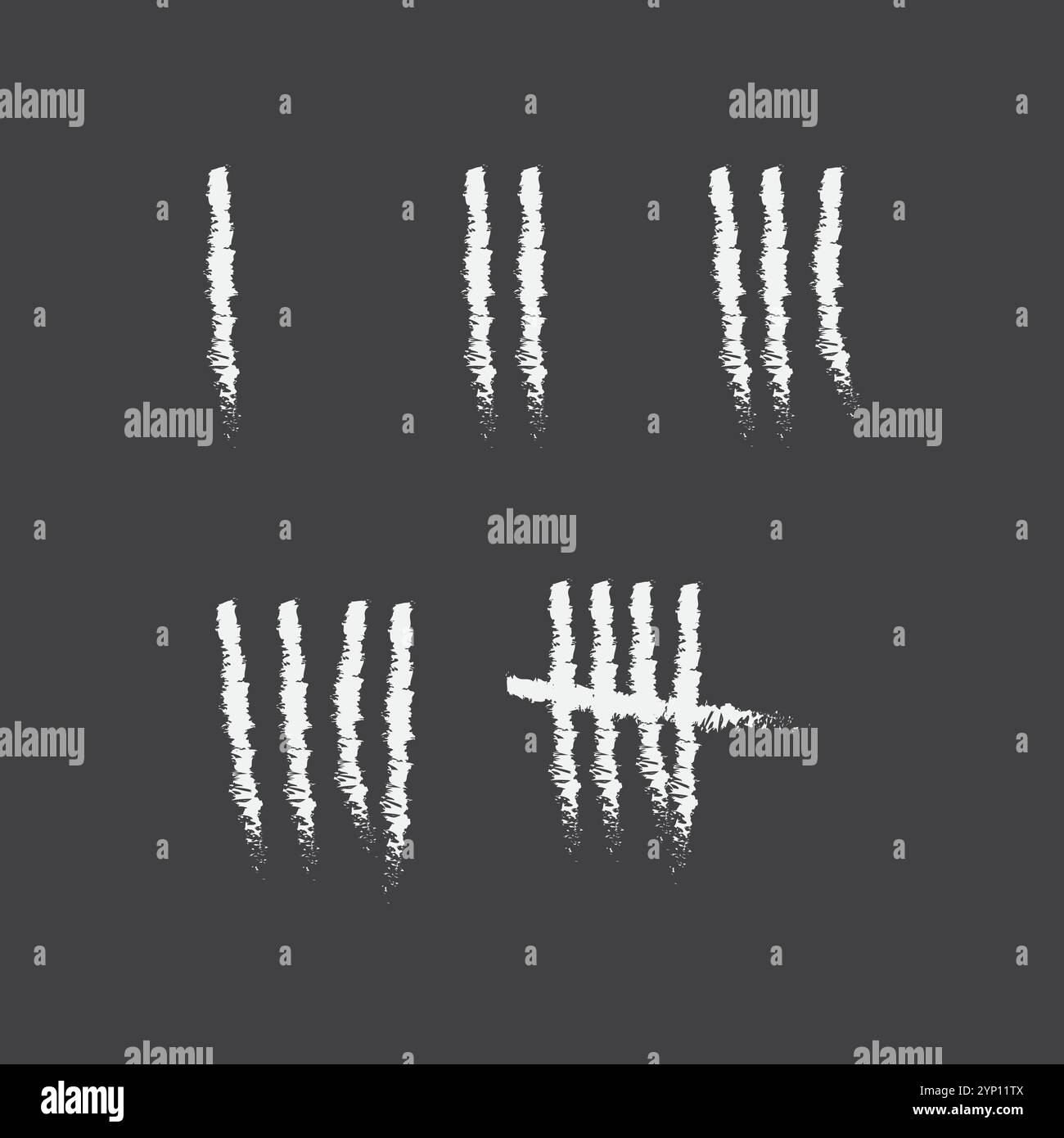 Tally marks prison jail vector wall count. Slash hash brush line number ...