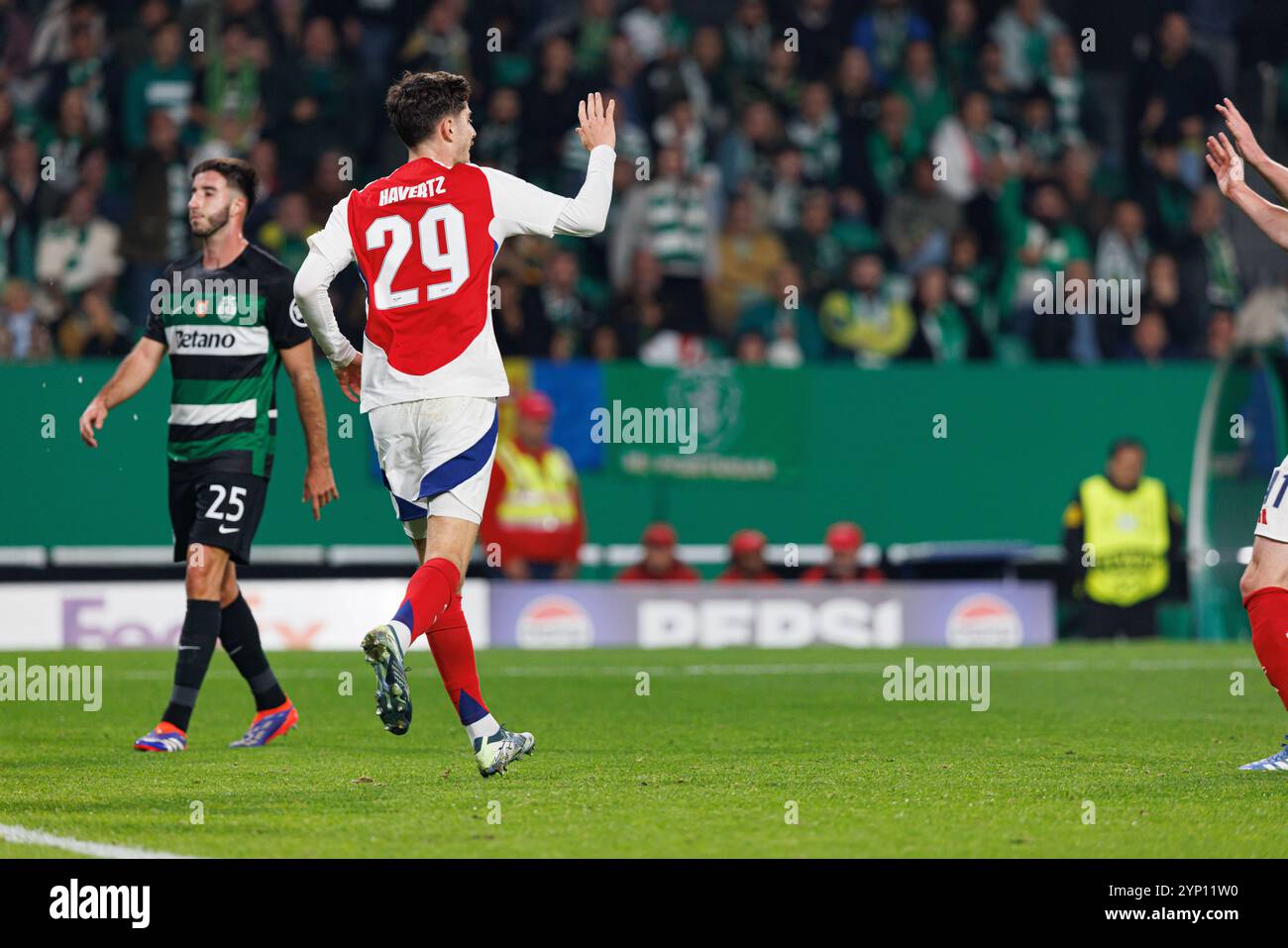 Kai Havertz seen celebrating after scoring goal during UEFA Champions ...