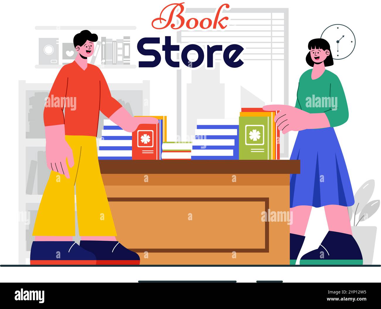 Bookstore Vector Illustration featuring a School Library Room for Studying, Reading, Education ...