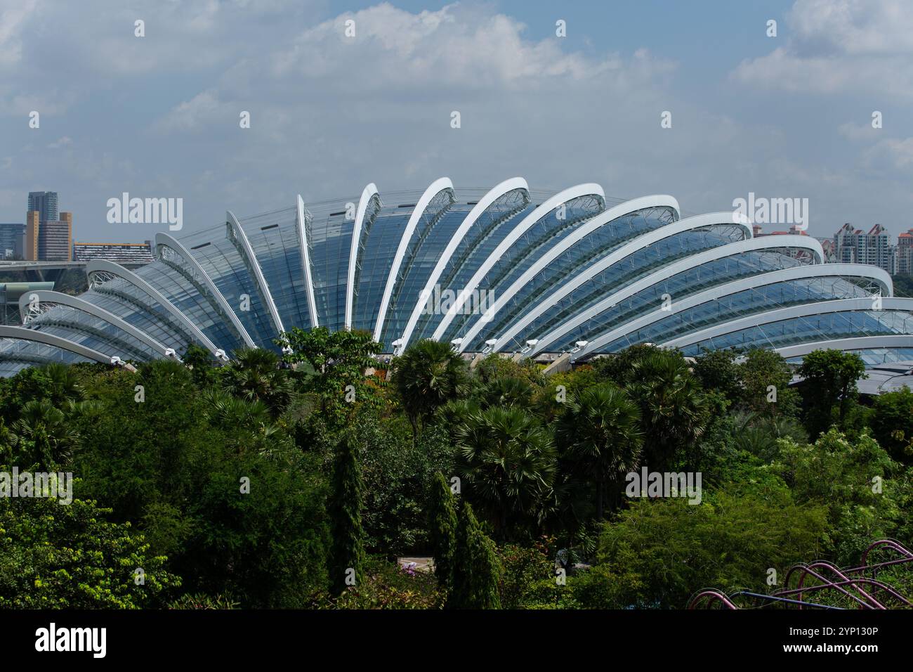 Gardens by the Bay Flower dome architectural design. Exterior facade ...