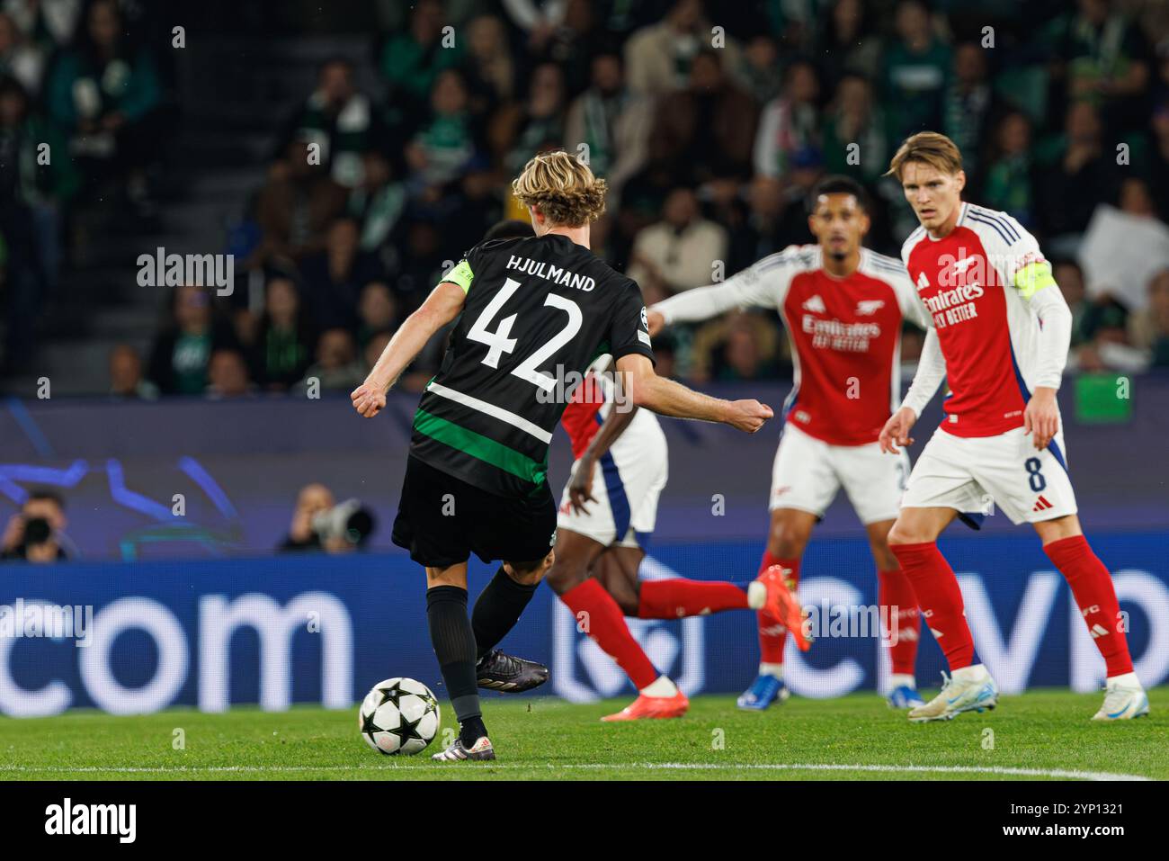 Morten Hjulmand seen during UEFA Champions League game between teams of ...