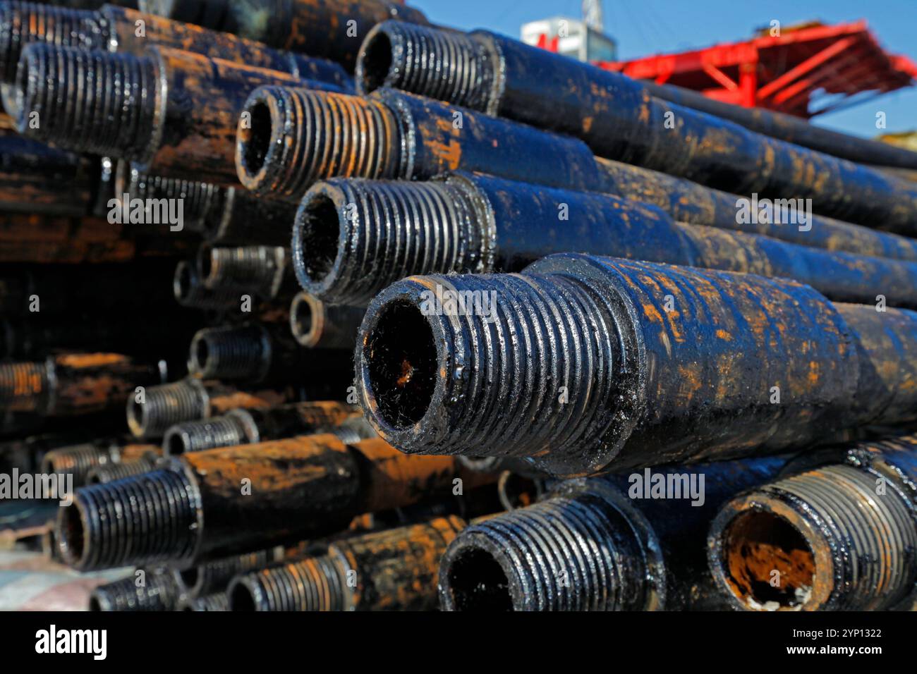 Oil drill pipe Stock Photo - Alamy