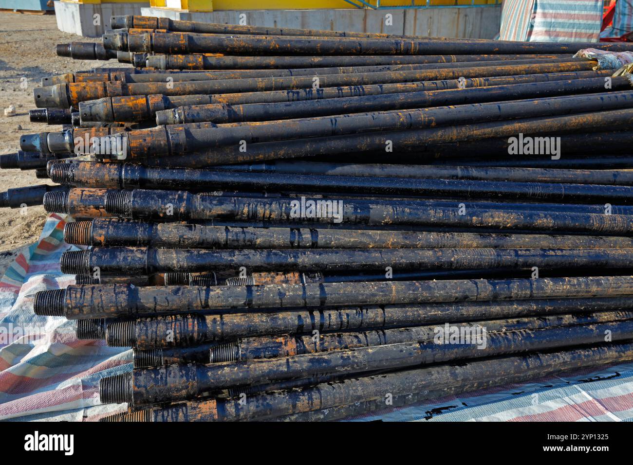 Oil drill pipe Stock Photo - Alamy