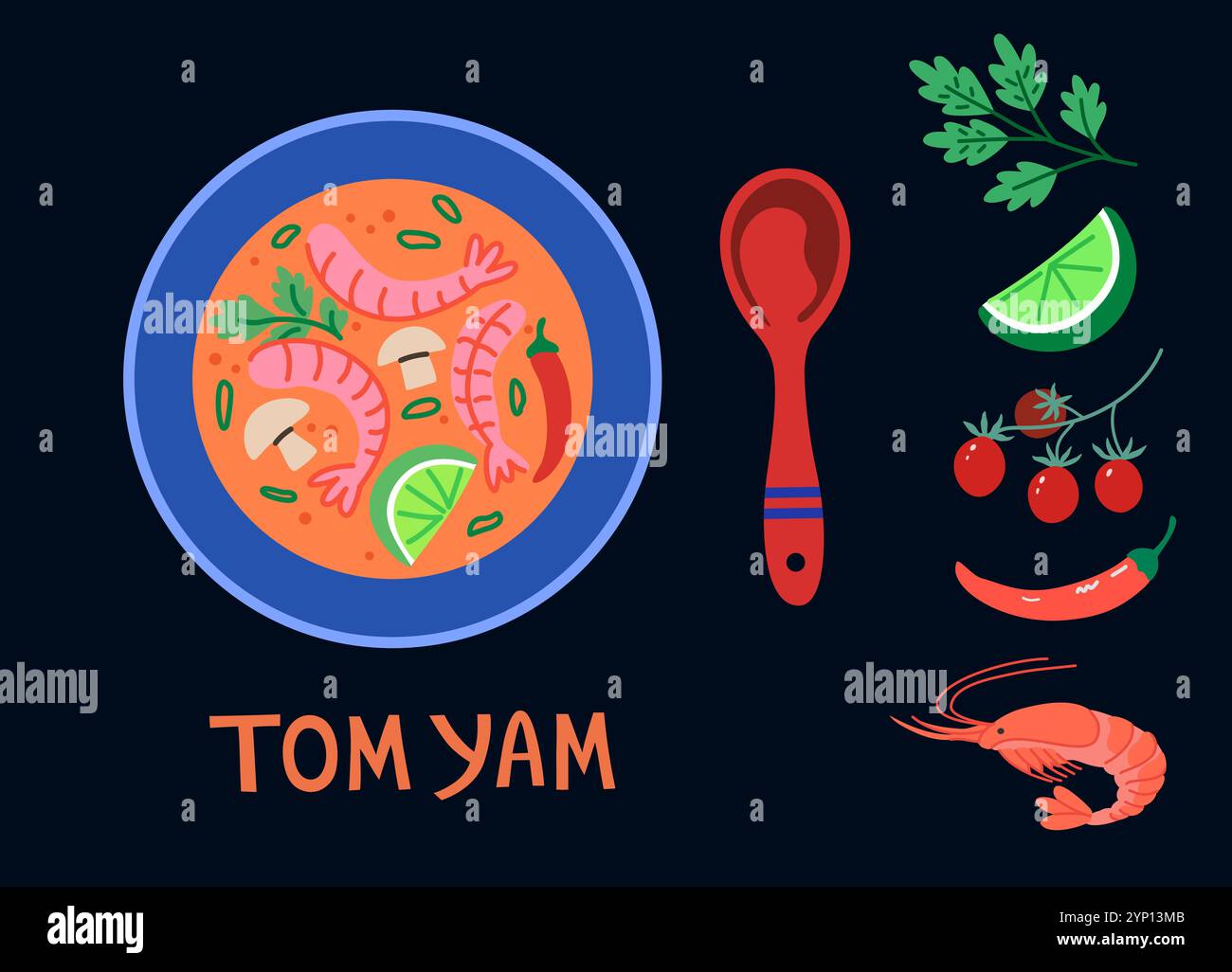 Coconut and lemon soup Stock Vector Images - Alamy