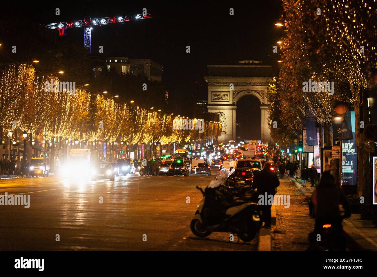 Paris, France. 26th Nov, 2024. View of the Arc de Triomphe from the ...