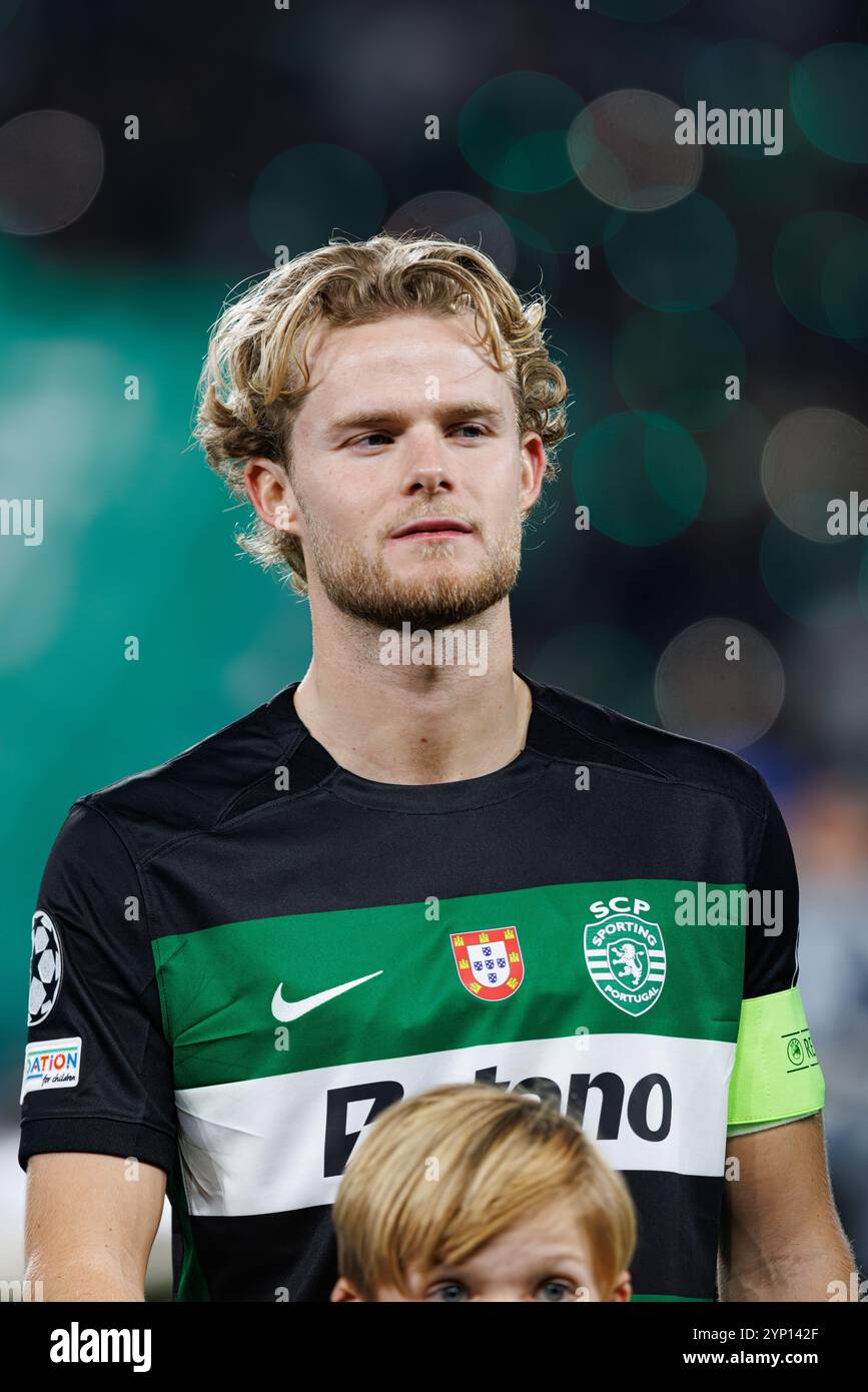 Morten Hjulmand seen during UEFA Champions League game between teams of ...