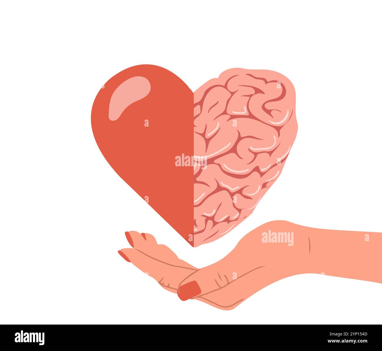Heart and Brain connection. Rational reasonable and emotional choice ...
