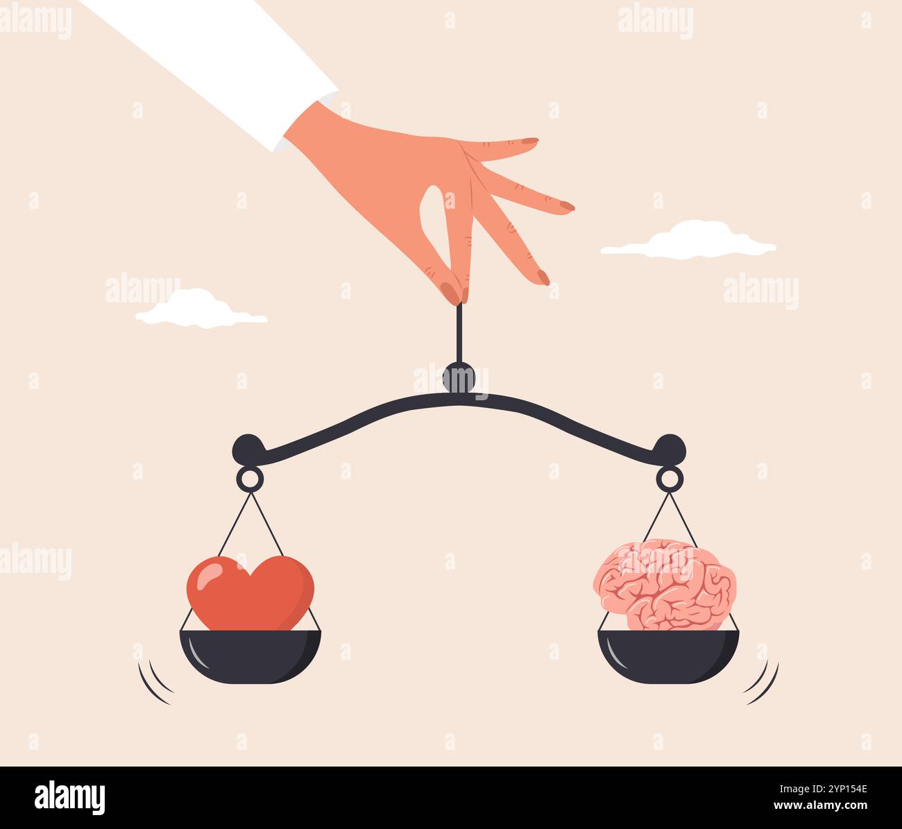 Balance between Brain and Heart. Mental and physical health concept ...