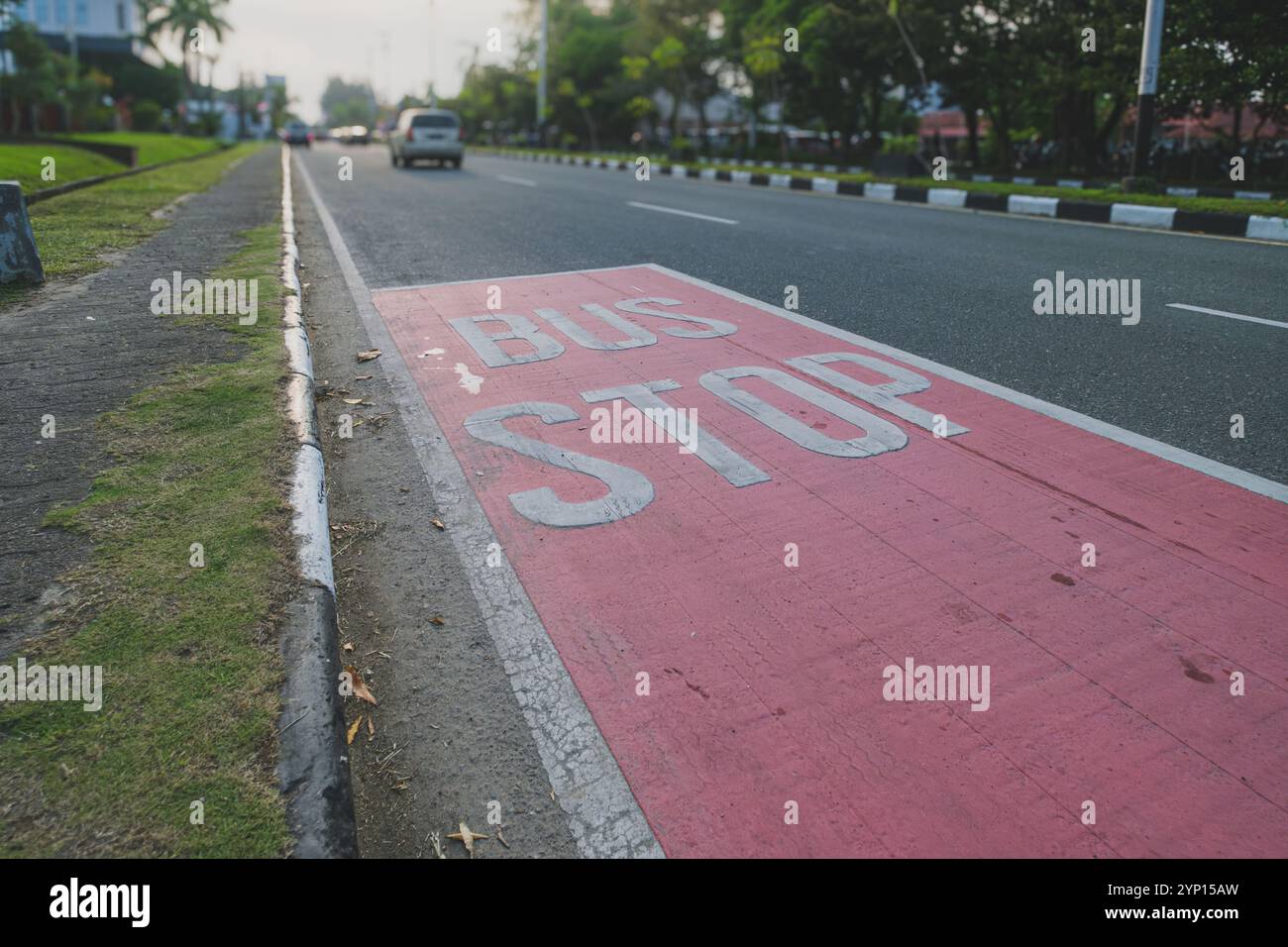 Balikpapan, Indonesia - September 3th, 2024. A close-up view of a bus ...