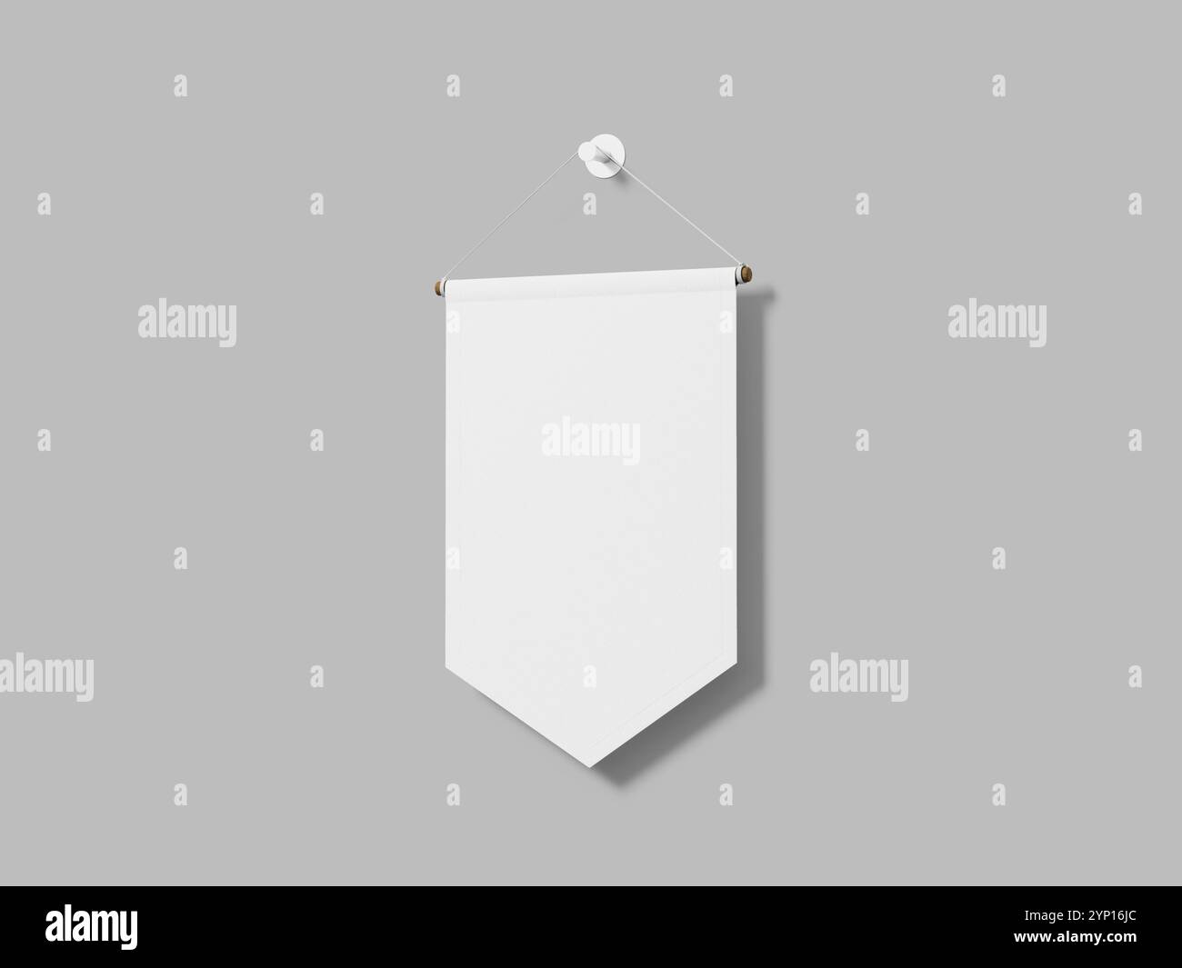Isometric Hanging Flag 3D Render Mockup in Grey Wall Stock Photo - Alamy
