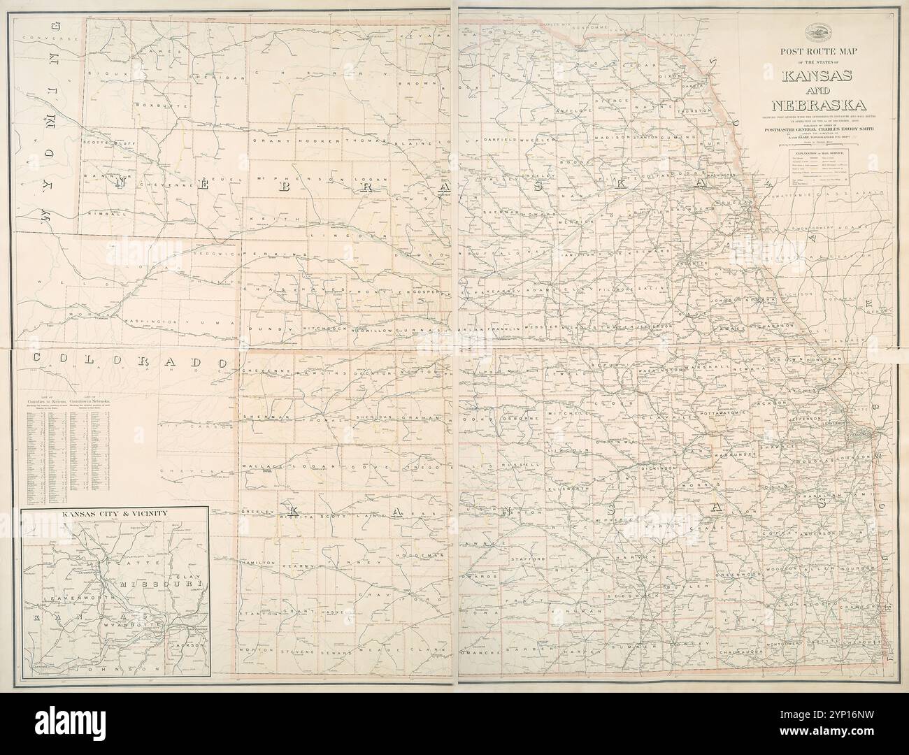 Map kansas 1900 hi-res stock photography and images - Alamy