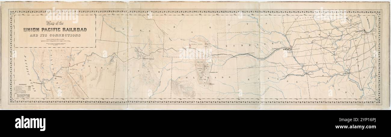 Map of the Union Pacific Railroad and its connections 1865 by O'Brien ...