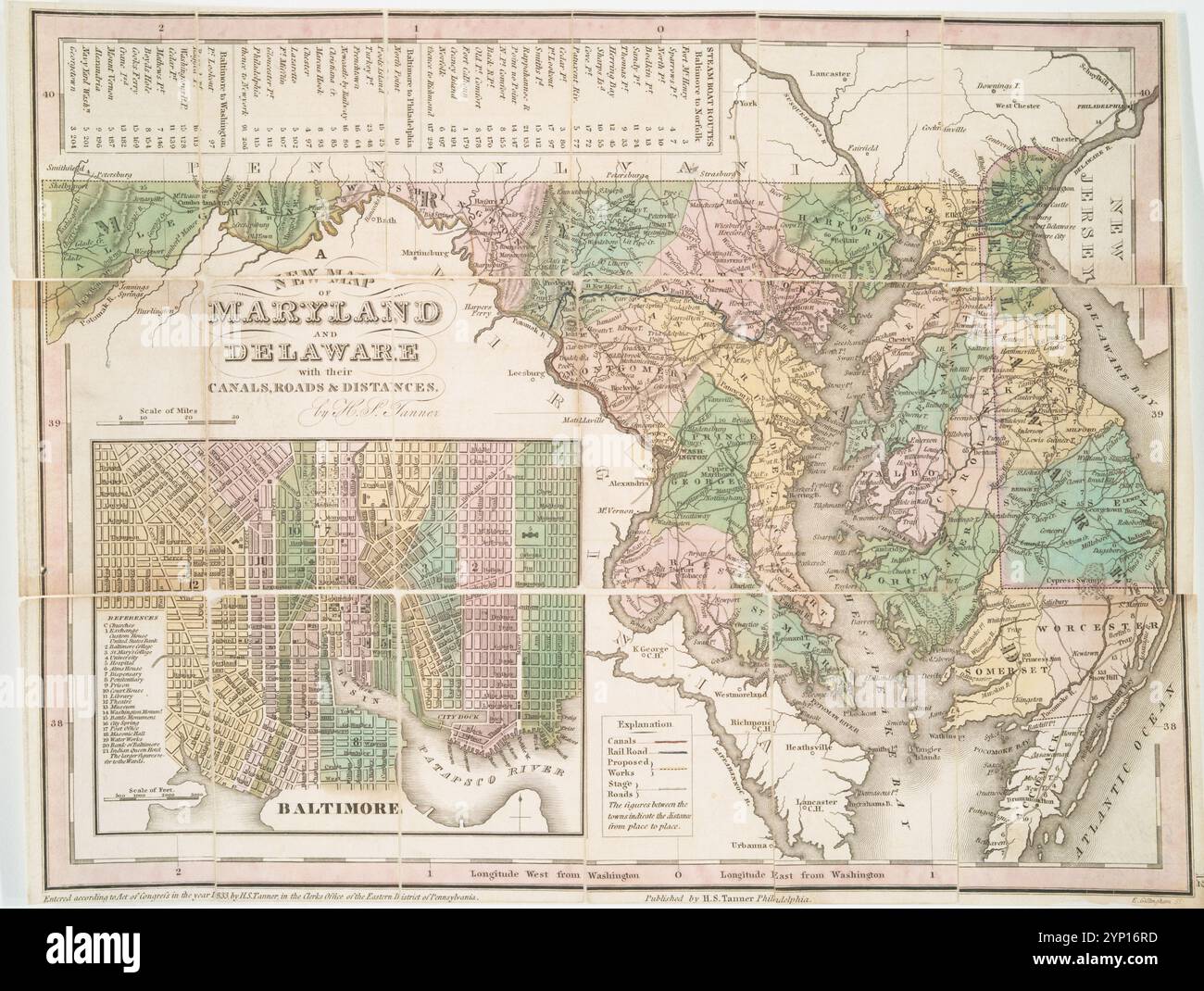A new map of Maryland and Delaware : with their canals, roads ...