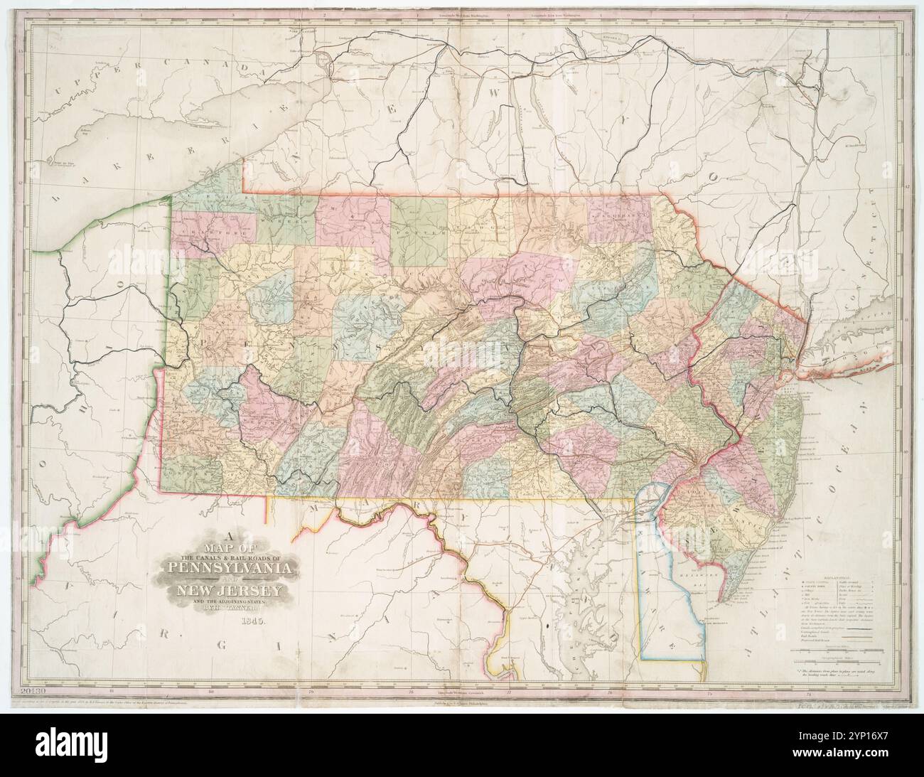 A map of the canals & rail roads of Pennsylvania and New Jersey, and ...