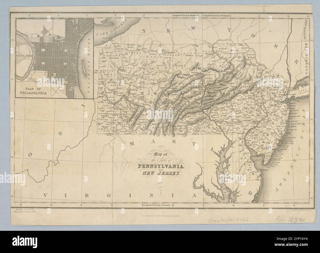 Map of the states of Pennsylvania and New Jersey 1832-03-15 by Fenner ...