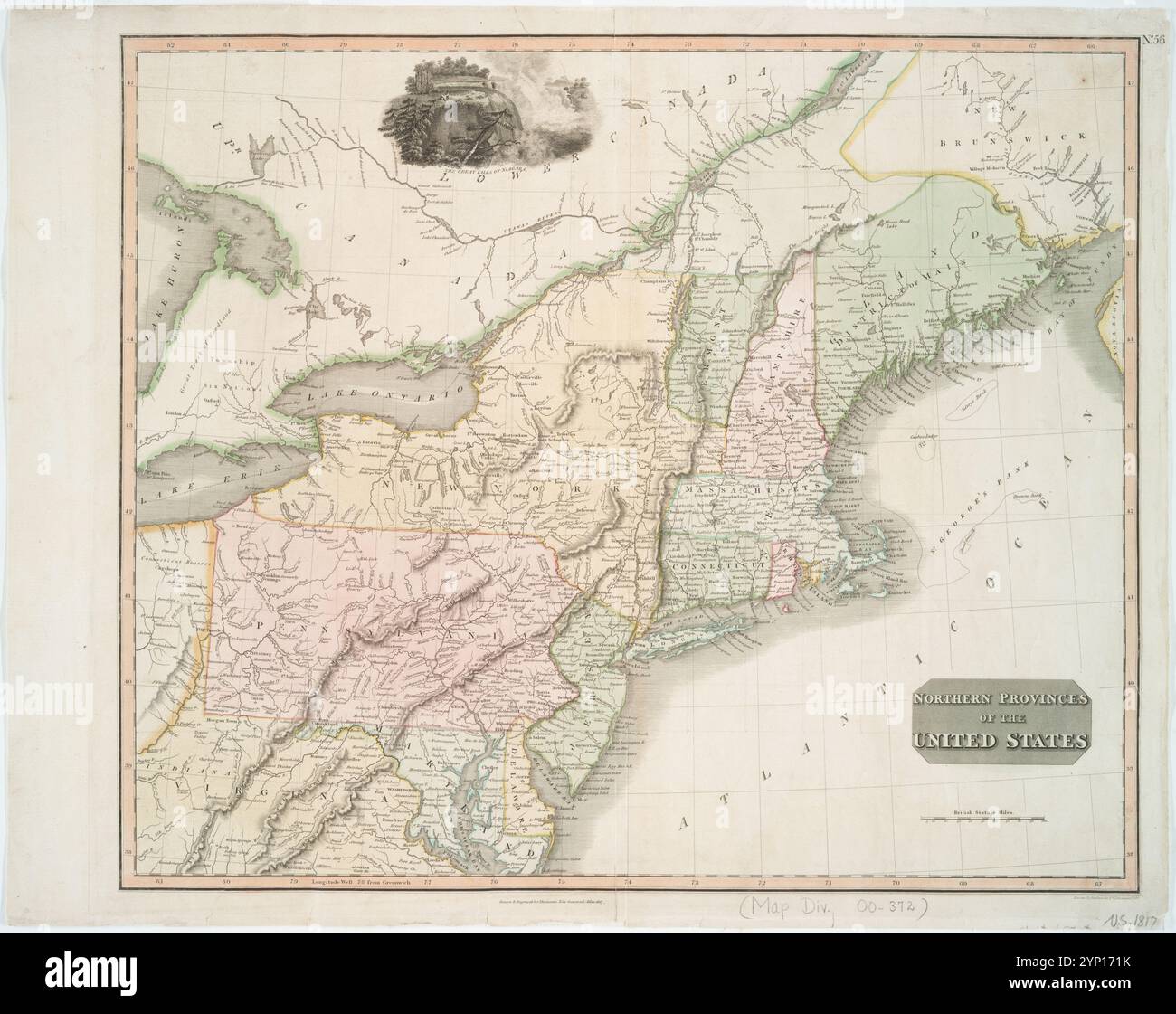 Northern provinces of the United States 1817 Stock Photo - Alamy