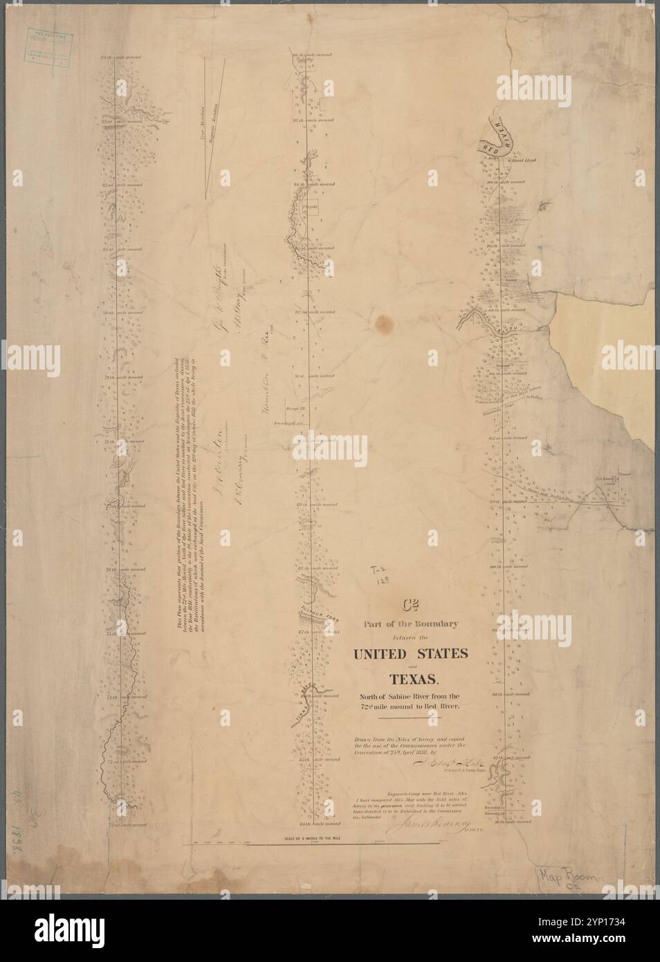 Part of the boundary between the United States and Texas, north of ...