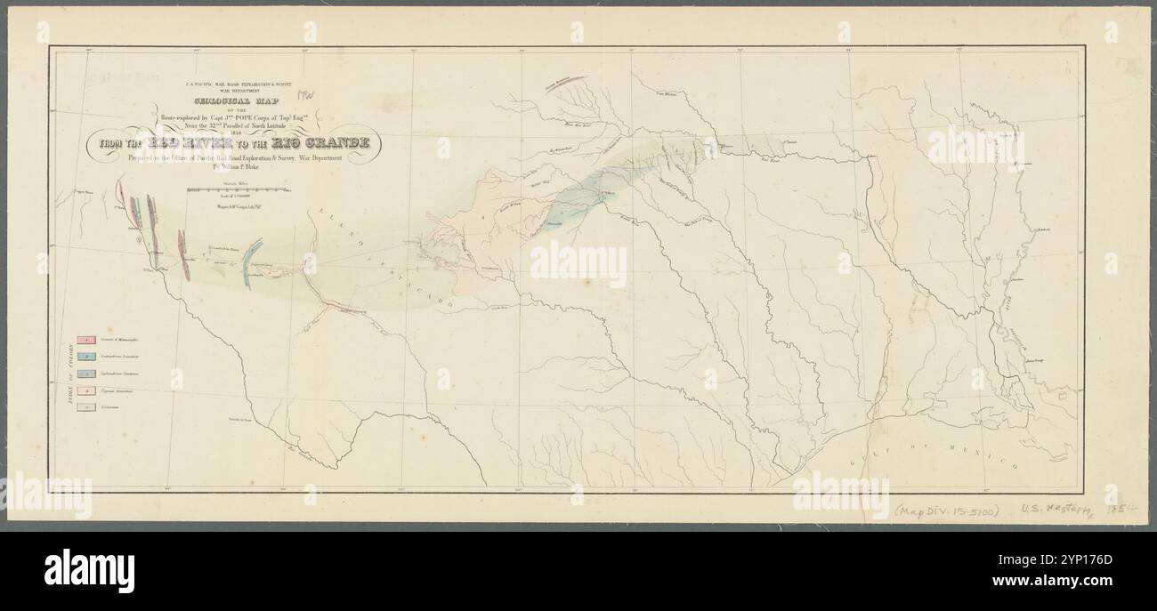 Geological map of the route explored by Capt. Jno. Pope, Corps of Topl ...