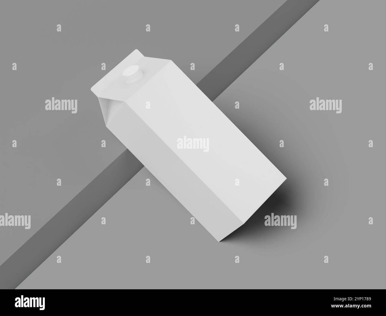 Isometric White Blank Gable Top Packaging 3D Rendered Mockup Stock ...