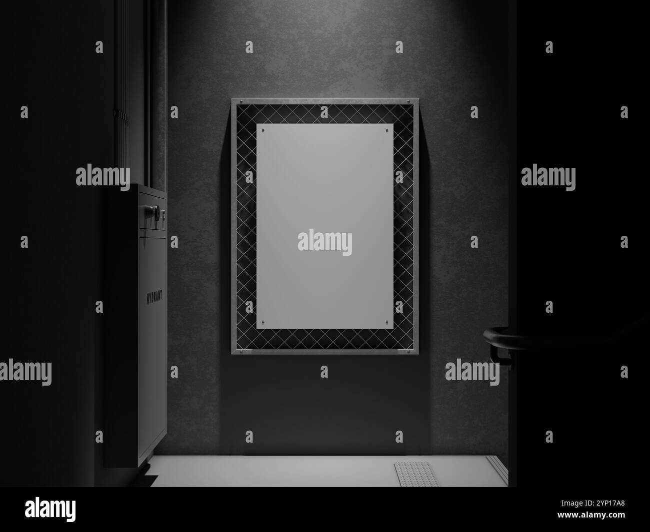 Wall Sign Poster Billboard Indoor 3D Rendered Mockup Stock Photo - Alamy